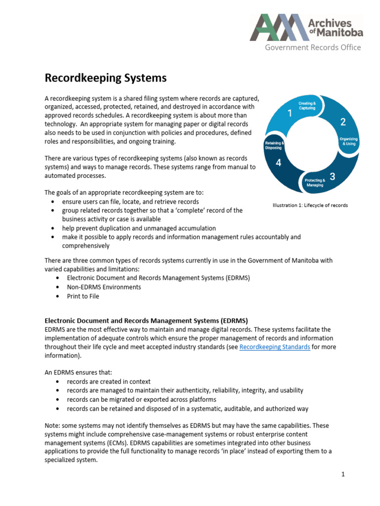 Effective Recordkeeping Systems Guide | PDF | Records Management ...
