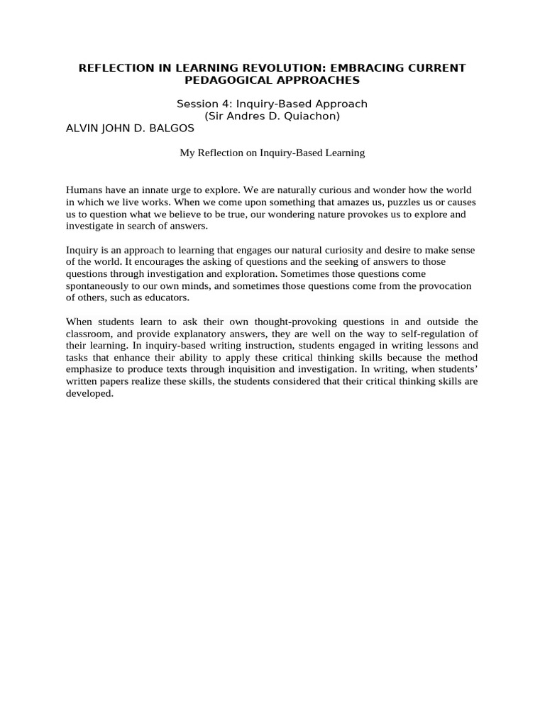 BALGOS - ALVIN - JOHN - Session4 (Inquiry Base Approach) | PDF