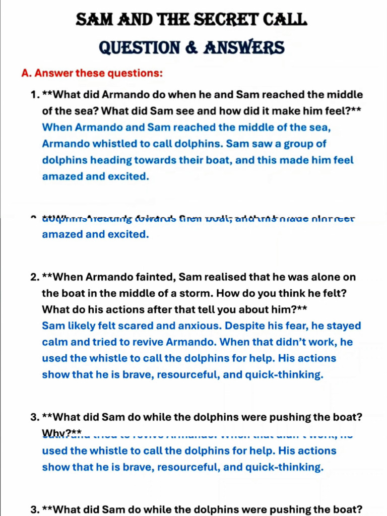 Sam and The Secret Call True | PDF