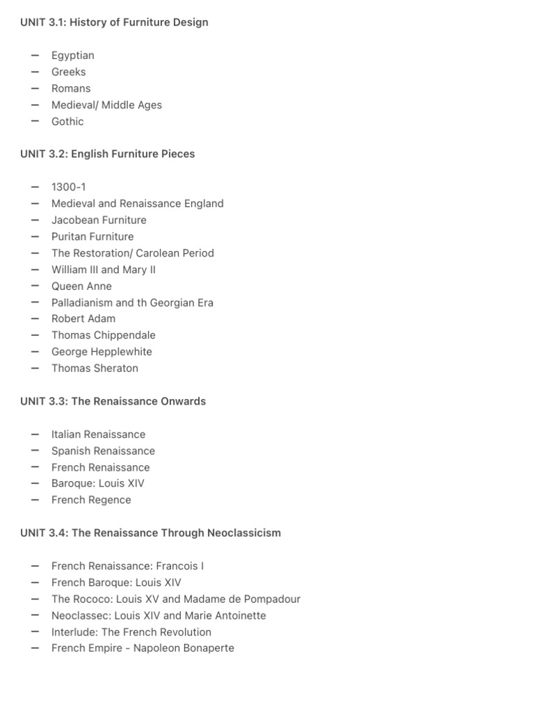 Evolution of Furniture Design History | PDF
