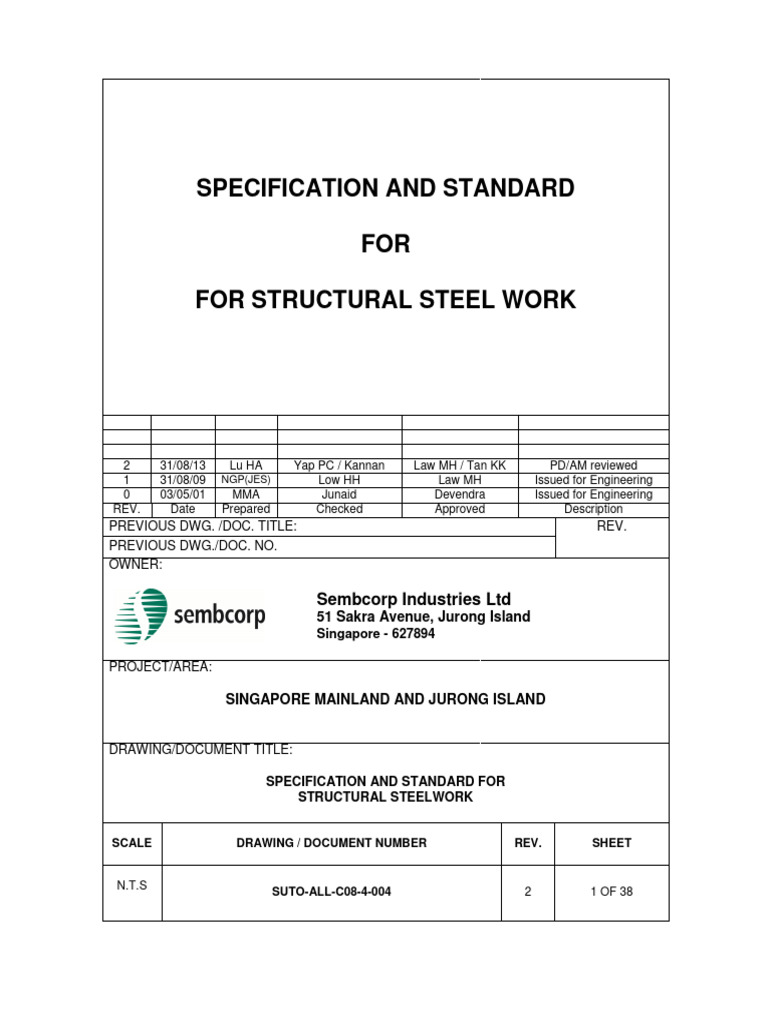 SUTO-ALL-C08-4-004 (Structural Steel Works) - Rev2 | PDF | Welding | Construction