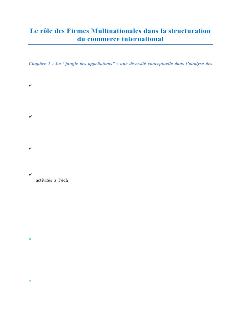 Le rôle des Firmes Multinationales dans la structuration du commerce ...