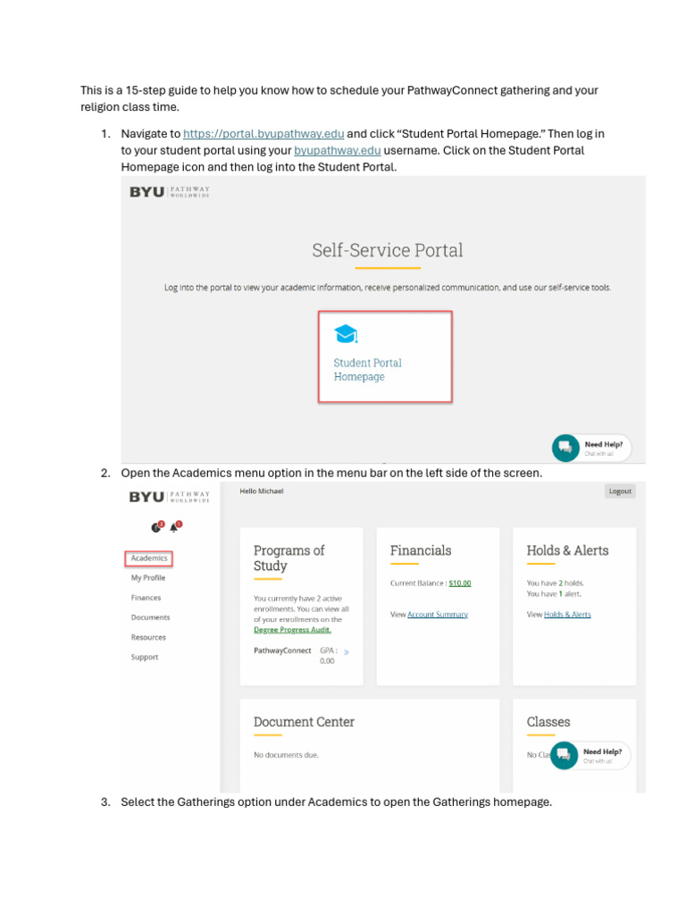 Guide Scheduling Your Pathwayconnect Gathering and Religion Class Time ...