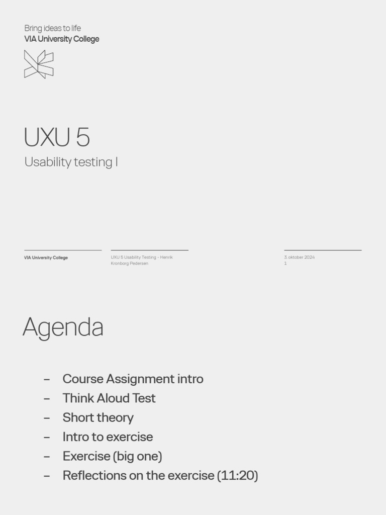 UXU 5 Observation by Think Aloud | PDF | Usability | Human–Computer ...