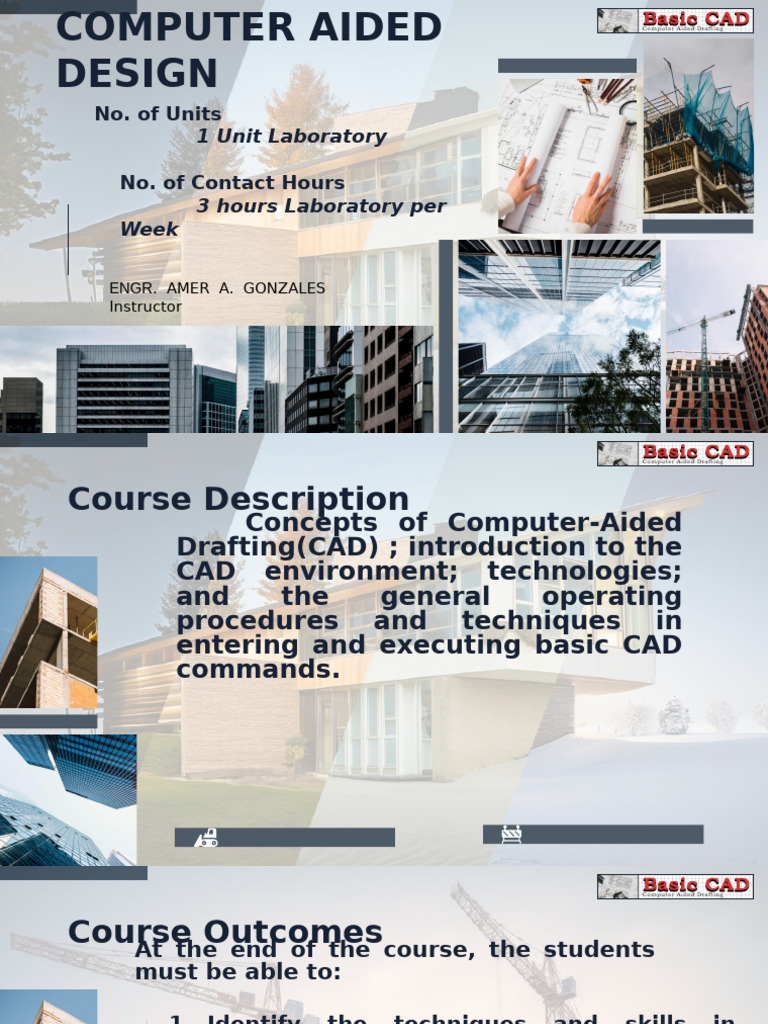 1 0 Computer Aided Design Course Outline Pdf