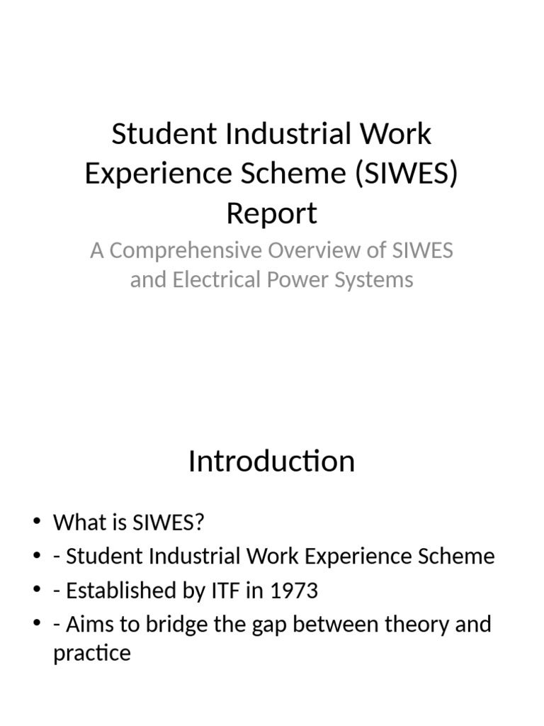 SIWES Report Presentation | PDF