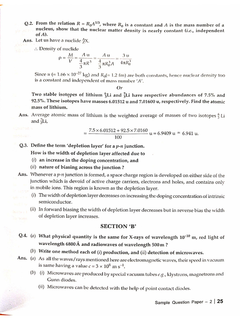 Sample Paper-03 Physics Class-12th | PDF