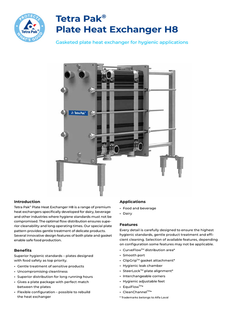 Tetra Pak Plate Heat Exchanger h8 PD Leaflet | PDF | Heat Exchanger