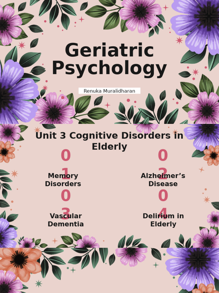 Geriatric Psychology Unit 3 | PDF | Alzheimer's Disease | Stroke