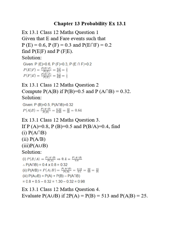 Probability 1 | PDF | Probability | Probability Theory