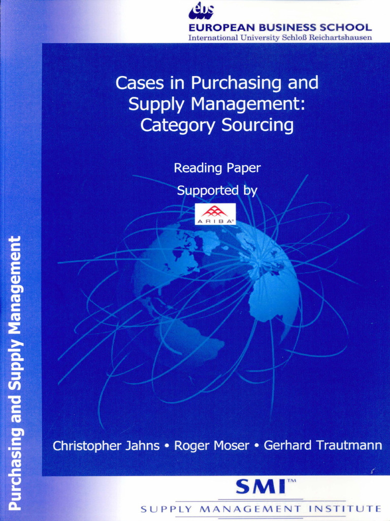 Cases in Purchasing and Supply Management Category Sourcing Reading Paper From The Supply ...