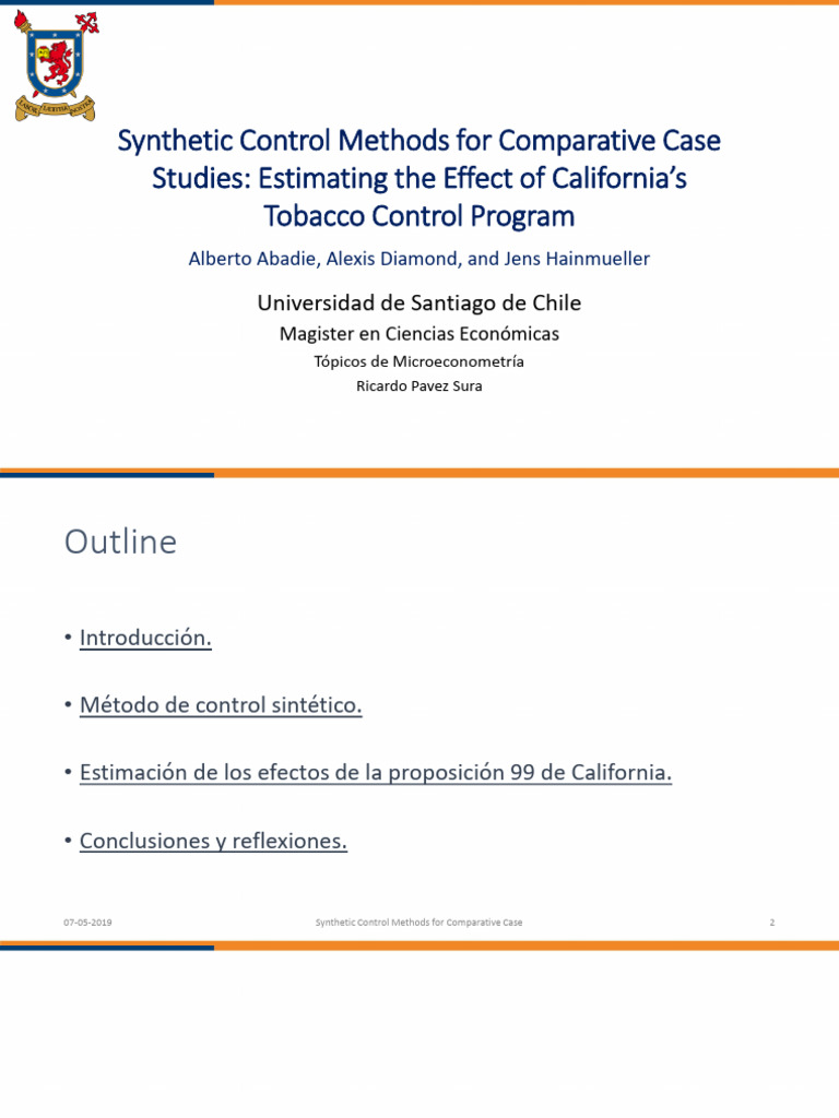 Ricardo Pavez Synthetic Control Methods | PDF | Incertidumbre