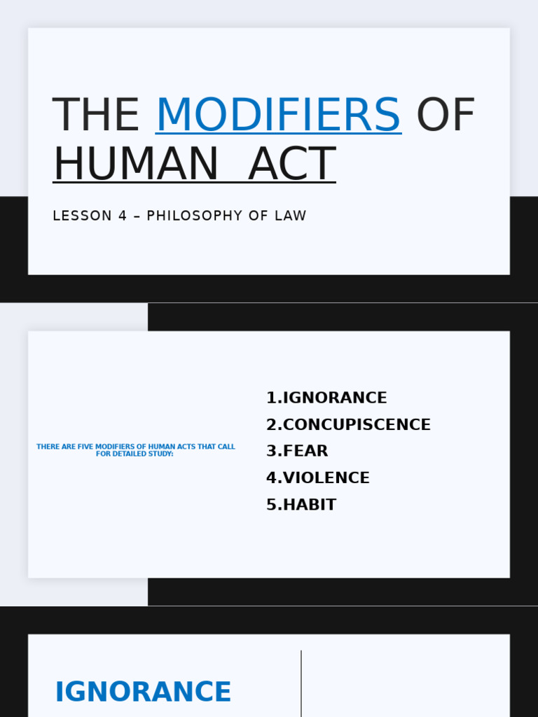 The Modifiers of Human Act | PDF | Anger | Knowledge