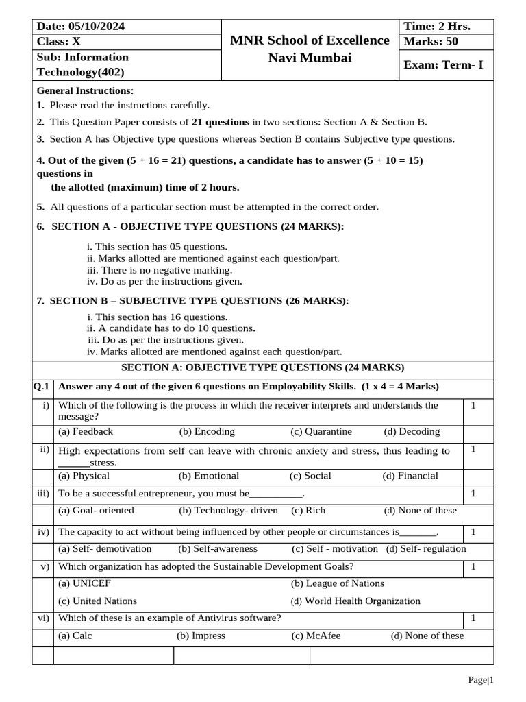 MNR School of Excellence Navi Mumbai | PDF | Computer Keyboard | Computing