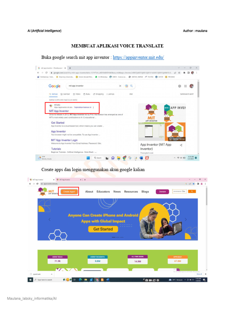 app inventor voice Translate | PDF