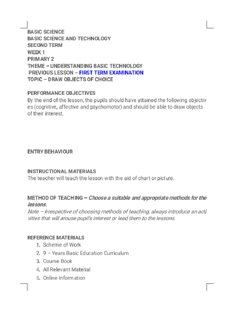 Pry 2 Basic Sci 2nd Term_Phoenix | PDF