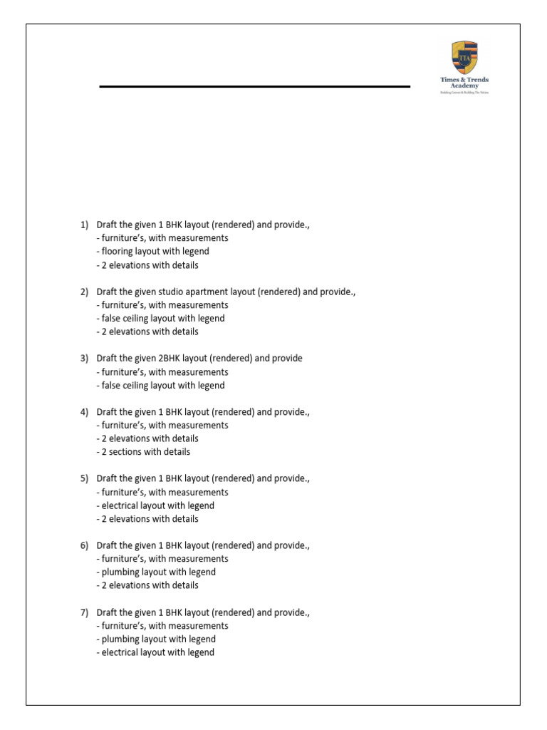 Interior Design-I Exam Question Bank | PDF