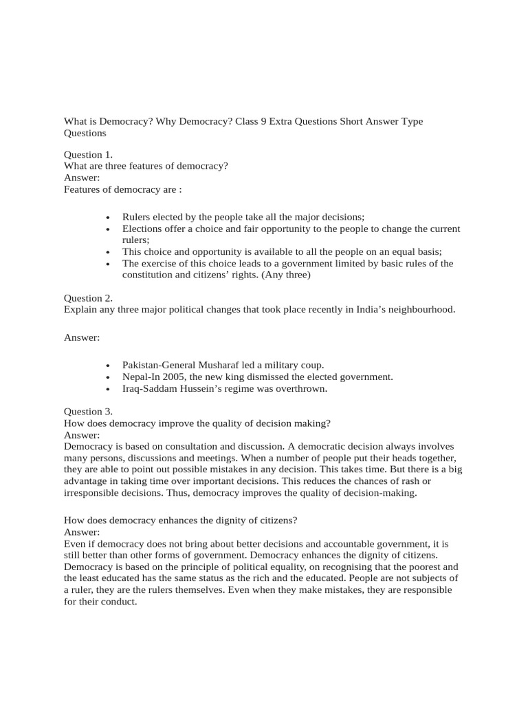Key Features and Benefits of Democracy | PDF | Democracy | Political ...