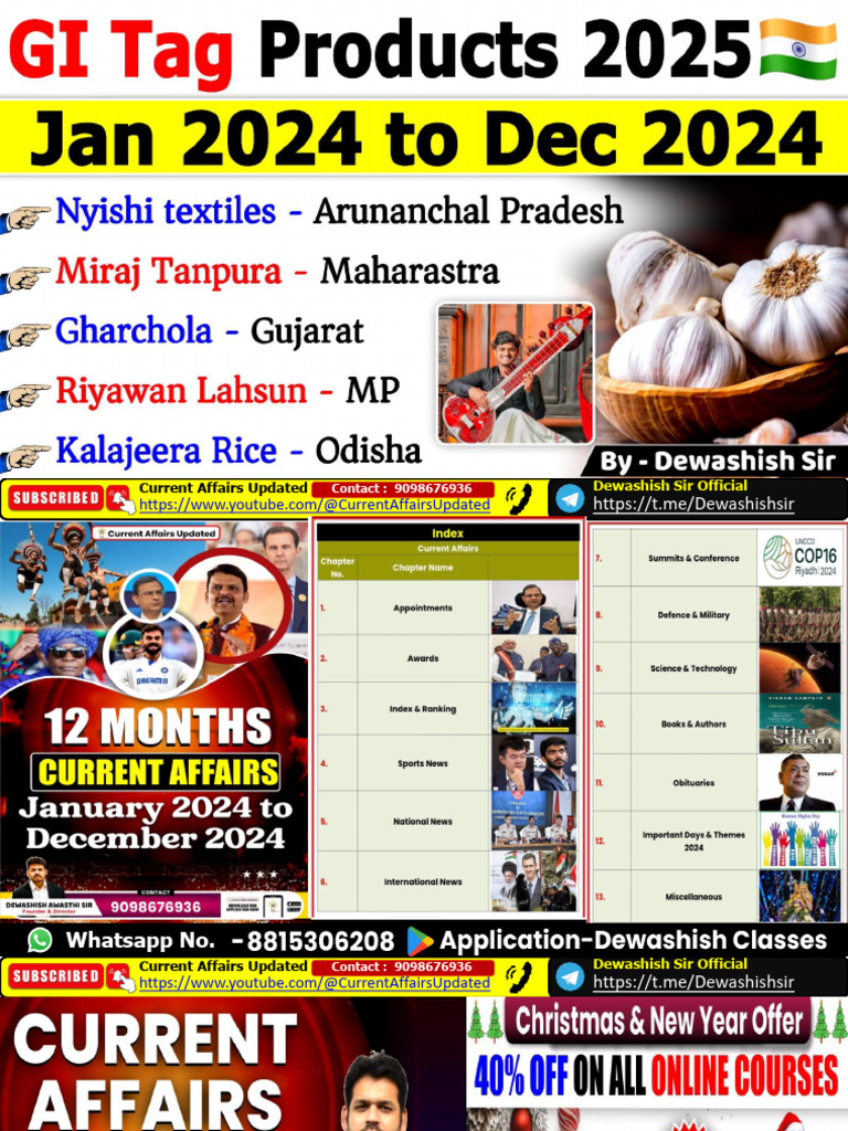 GI Tags 2025 Jan To December 2024 | PDF