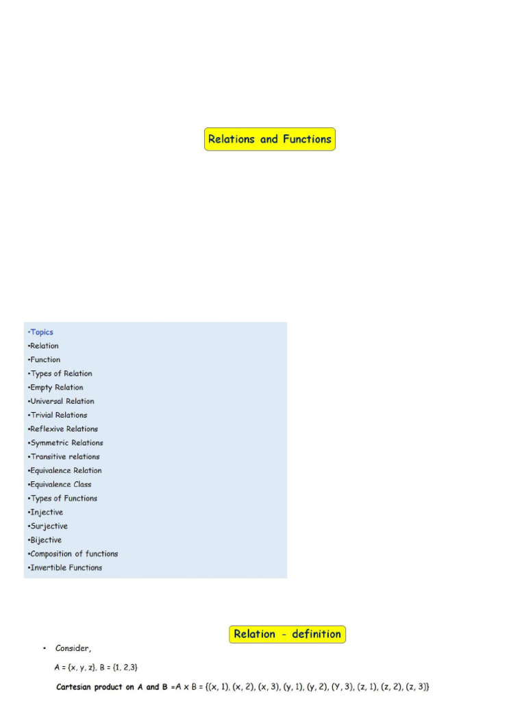 Ch 1 Relations Functions | PDF