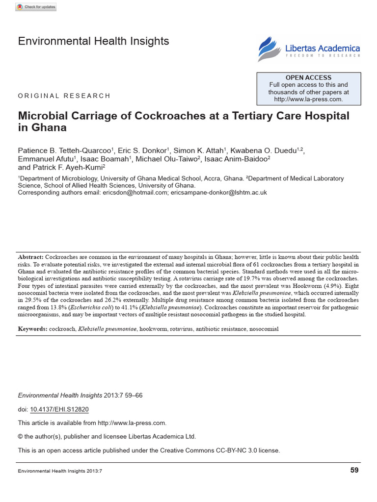 tetteh-quarcoo-et-al-2013-microbial-carriage-of-cockroaches-at-a ...