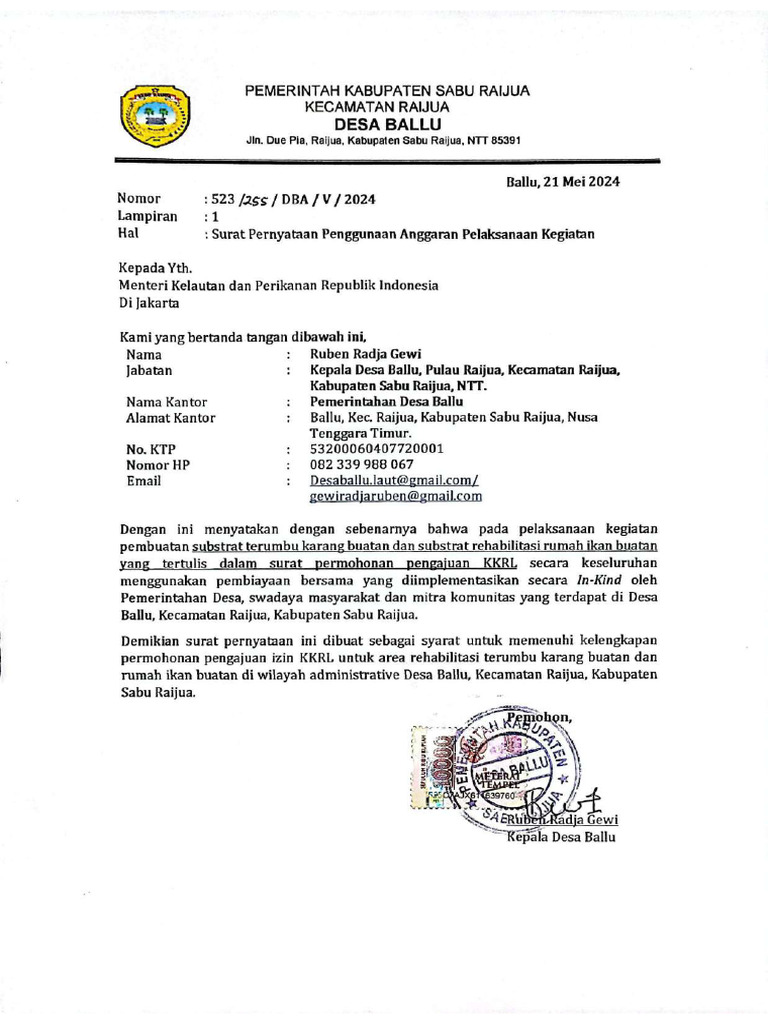 1717682390431-Surat_Keterangan_Desa_-_Permohonan_KKRL | PDF