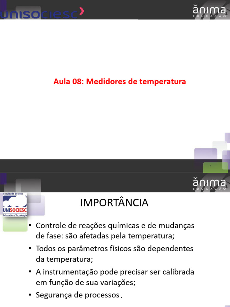 Aula 08 - Medidores de Temperatura | PDF | Termopar | Termômetro