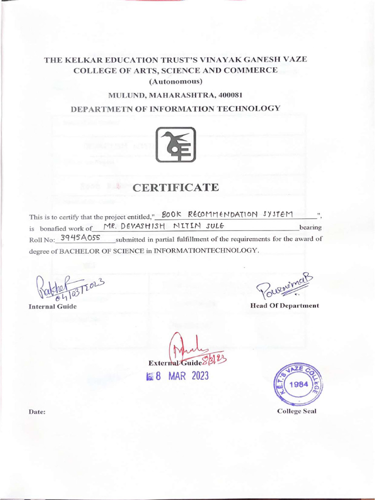 3945A055-Book Recomendation System | PDF | Use Case | No Sql