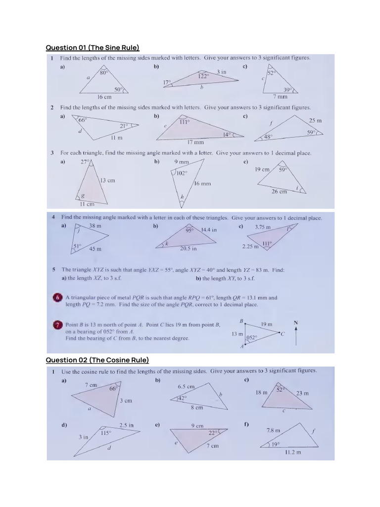 Trigonometry Homework 2 | PDF