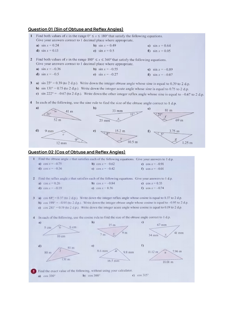 Trigonometry Homework 3 | PDF