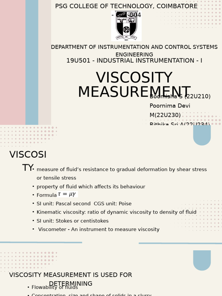Viscosity Measurement | PDF | Viscosity | Soft Matter