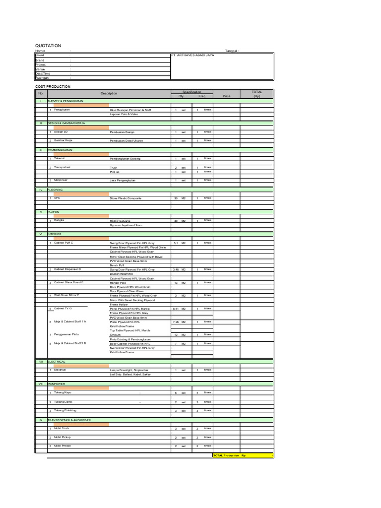 BOQ INTERIOR | PDF | Building Materials | Materials
