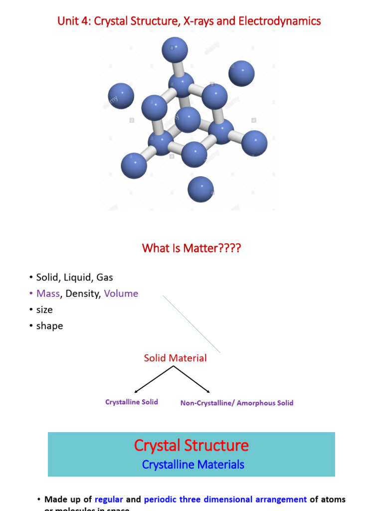 Unit 4 Crystal Structure | PDF | Crystal Structure | Crystal