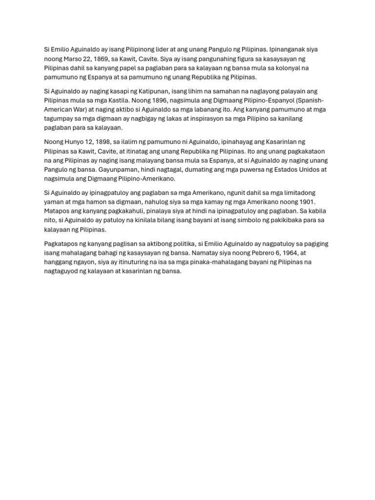 Emilio Aguinaldo | PDF
