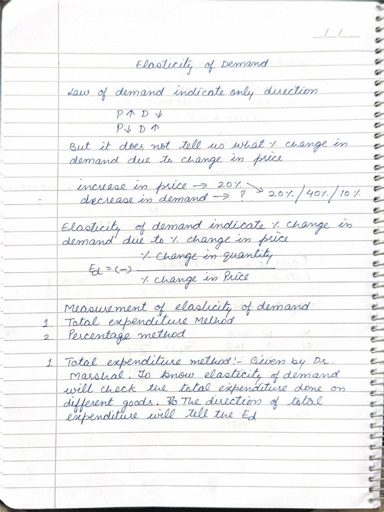 ELASTICITY OF DEMAND CLASS 11 | PDF