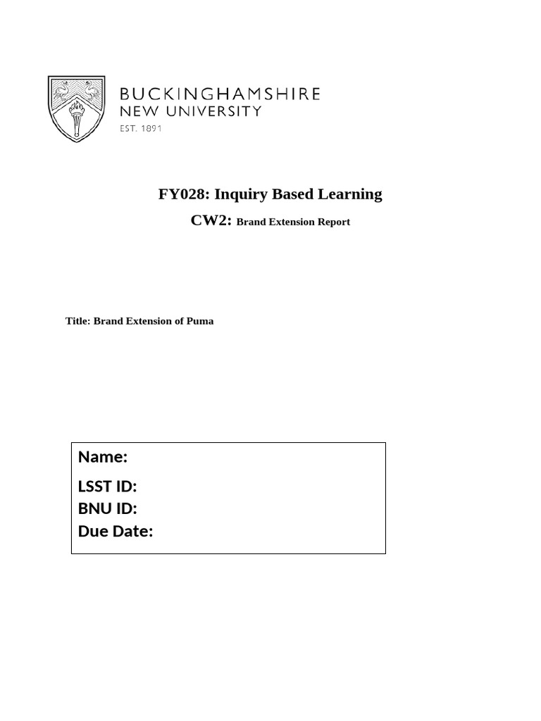 MG412 CW2 Brand Extension Report | PDF | Brand | Cosmetics