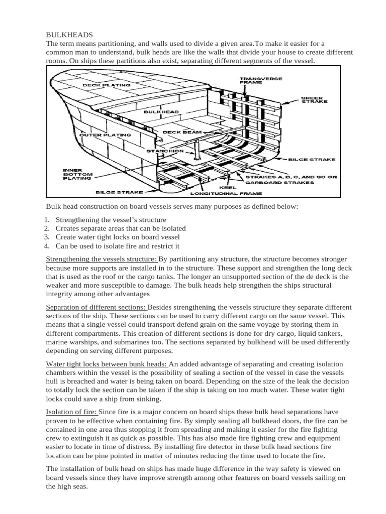 BULKHEADS | PDF | Ships | Freight Transport