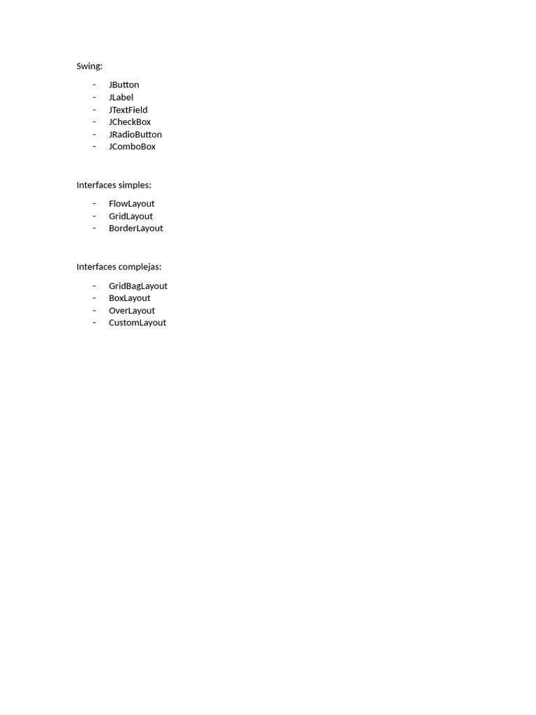Java Swing Components & Layouts | PDF