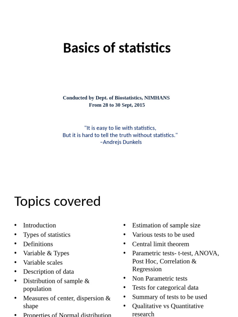 Statistics Fundamentals and Applications | PDF | Statistics | P Value
