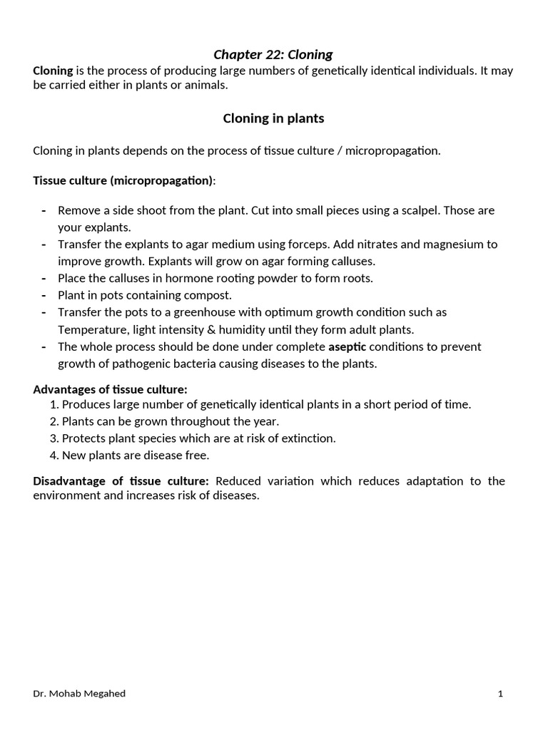 CLONING NOTES | PDF | Rna | Dna