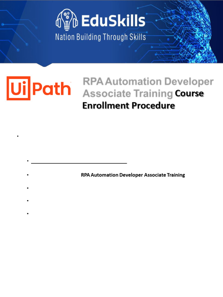 2.UiPath RPA Developer Advance Course Enrollment Procedure | PDF