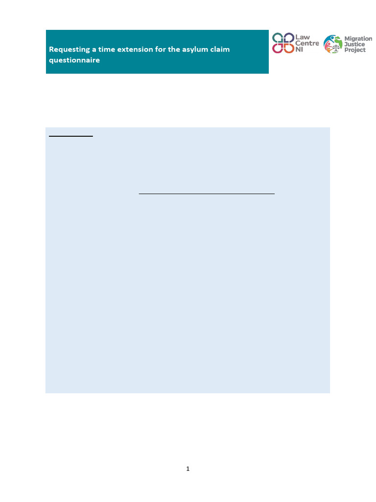Asylum Questionnaires Extension Briefing | PDF | Asylum Seeker | Right ...