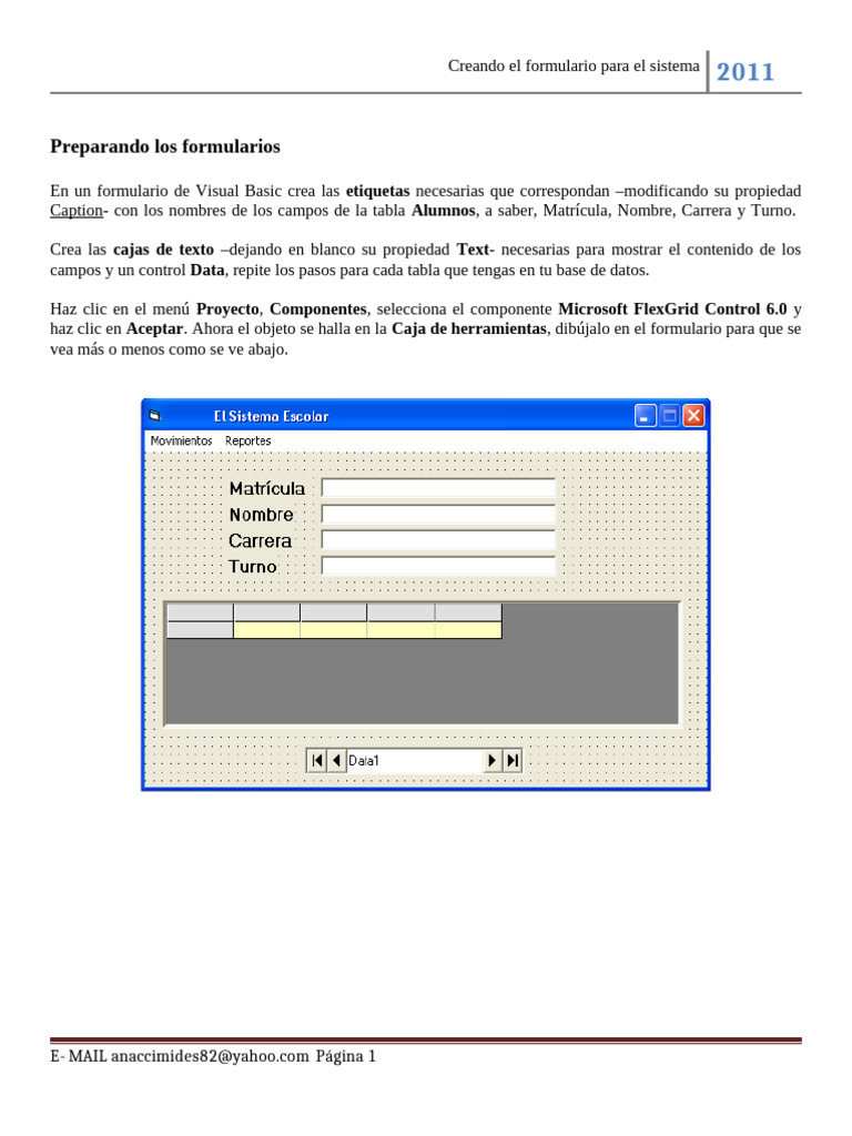 Creacion de Formulario y Reporte en Visual Basic prt2 | PDF | Botón ...