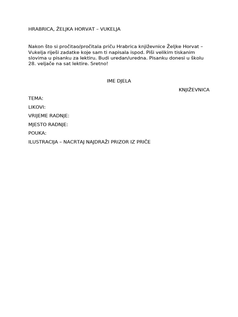 HRABRICA - Upute | PDF