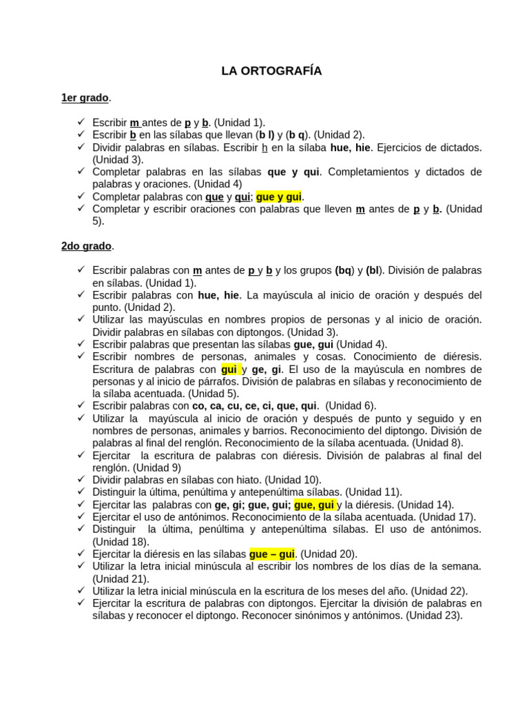 Guía de Ortografía para Primaria | PDF | Ortografía | Escritura