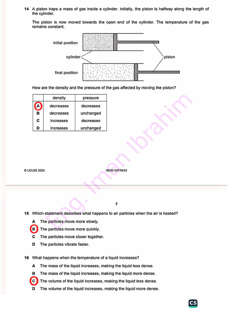 Unit 2 Thermal Physics Revision Part 2 Answers | PDF