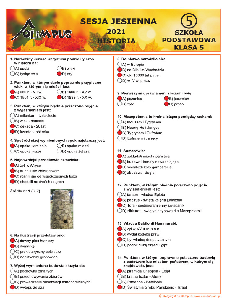 Sesja Jesienna - H5 - 2021 - Klucz | PDF