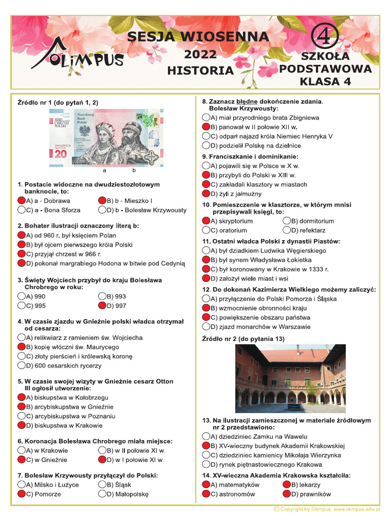 Sesja Wiosenna H4 2022 Klucz | PDF