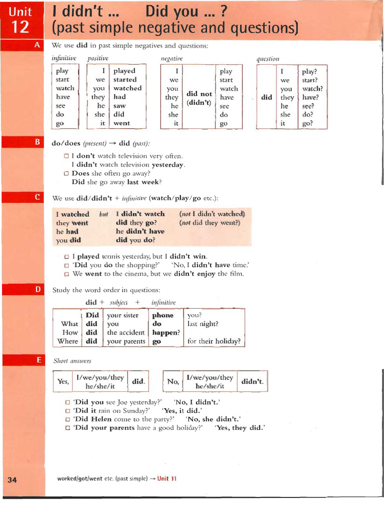 Past Simple Questions | PDF