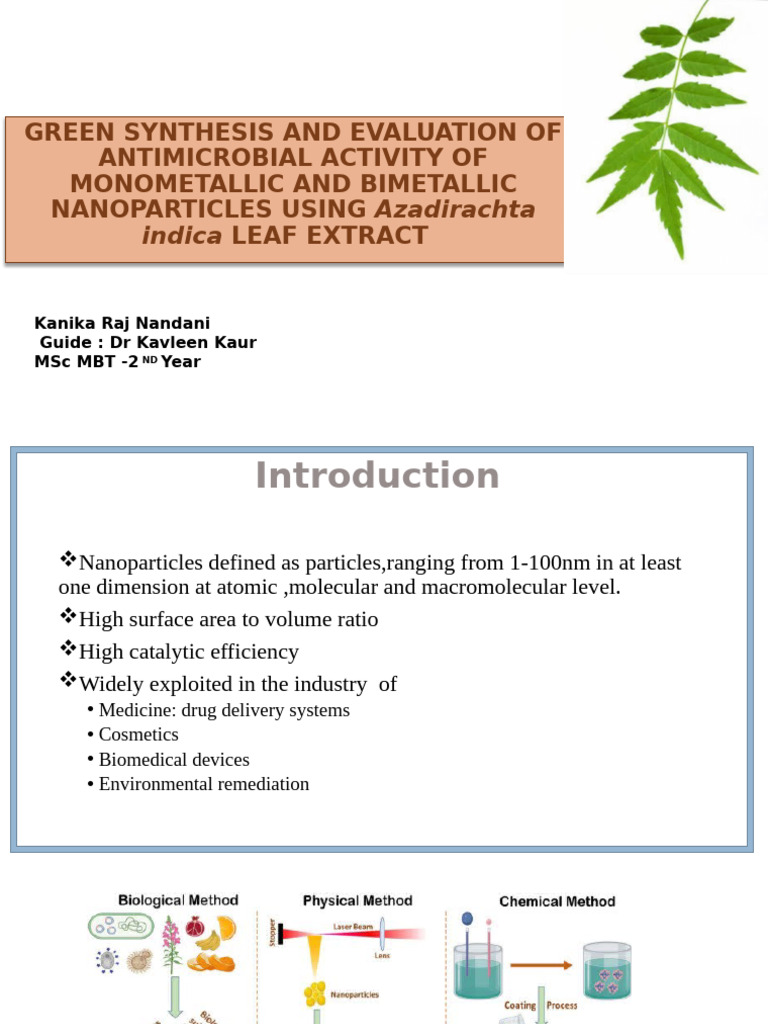 Kanika Synopsis Rough 129 | PDF | Nanoparticle | Zinc Oxide